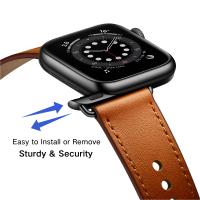 China Eraysun Vintage Leather Band Accessories Genuine Bracelet  for Apple I Watch Bands 3 4 5 SE 6 7 Leather Strap Watches for Men for sale