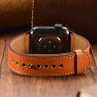 China Eraysun Vintage Leather Band Accessories Genuine Bracelet  for Apple I Watch Bands 3 4 5 SE 6 7 Leather Strap Watches for Men for sale