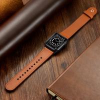 China Eraysun Vintage Leather Band Accessories Genuine Bracelet  for Apple I Watch Bands 3 4 5 SE 6 7 Leather Strap Watches for Men for sale