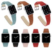 China Nail Line Genuine Leather Strap for Apple Watch Band Series 4 3 2 1 Replacement Wristband for sale