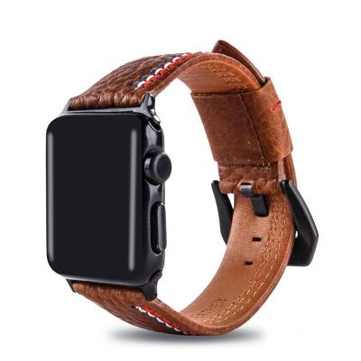 China Classical Genuine Leather Bands for Apple Watch Soft Wristbands With Metal Buckle Compatible Apple Watch Series 4, Series 3/2/1 for sale