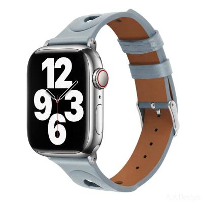 China Eraysun PU Leather Watch Bands for Apple 10/9/8 I Watch 11 Leather 38/40/41mm 42/44/46mm Double Ring Style Watch Strap for sale