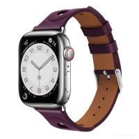China New Published Products Watch Band Strap for Apple Iwatch 7/6/5/4/3/2/1 Genuine Leather Double Ring Style Watch Strap for sale