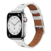 China New Published Products Watch Band Strap for Apple Iwatch 7/6/5/4/3/2/1 Genuine Leather Double Ring Style Watch Strap for sale