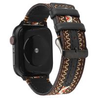 China Folk-Custom Replacement Genuine Leather Strap Wrist Band for Apple Watch Series 5 4 3 2 1 for sale