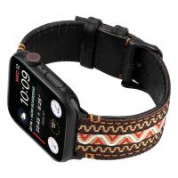 China Folk-Custom Replacement Genuine Leather Strap Wrist Band for Apple Watch Series 5 4 3 2 1 for sale