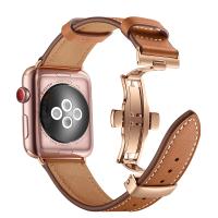 China Luxury Rose Gold Butterfly Buckles for Leather Apple Smart Watch Band for sale