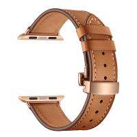 China Luxury Rose Gold Butterfly Buckles for Leather Apple Smart Watch Band for sale