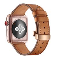 China Luxury Rose Gold Butterfly Buckles for Leather Apple Smart Watch Band for sale