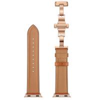 China Luxury Rose Gold Butterfly Buckles for Leather Apple Smart Watch Band for sale