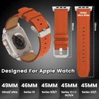 China Genuine Leather Replacement Bands for Apple Watch Band 49mm 45mm 44mm 42mm IWatch 11 7/8/9/10/SE Mens Smart Watches Bands for sale
