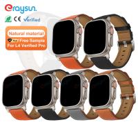 China Genuine Leather Replacement Bands for Apple Watch Band 49mm 45mm 44mm 42mm IWatch 11 7/8/9/10/SE Mens Smart Watches Bands for sale