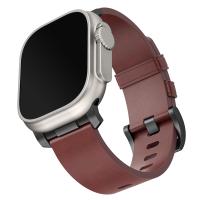 China Genuine Luxury Mens Watches Leather Band for Apple 38/42/49mm Vintage IWatch 11/10/9/8 Strap Leather Watch Bands for sale
