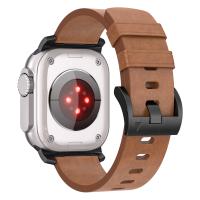 China Genuine Luxury Mens Watches Leather Band for Apple 38/42/49mm Vintage IWatch 11/10/9/8 Strap Leather Watch Bands for sale
