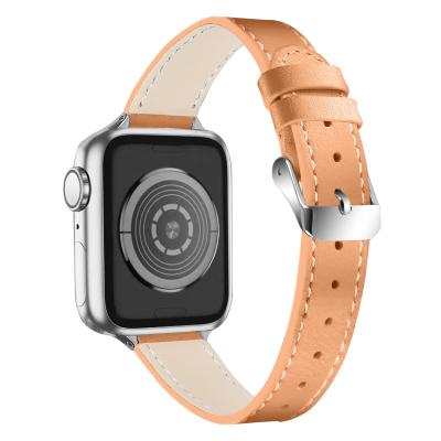 China Eraysun 38/40mm 42/45mm Genuine Leather Watch Bands for Apple Iwatch 7/6/5/4/3/2/1 Leather Watch Straps Bands for Applw Watch for sale