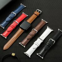China Brown Leather Watch Band for Apple Watch SE 3 2 Series 11 10 9 8 ultra 3 2 42mm 45mm 46mm Full Grain Replacement Strap for Women for sale