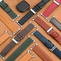 China Brown Leather Watch Band for Apple Watch SE 3 2 Series 11 10 9 8 ultra 3 2 42mm 45mm 46mm Full Grain Replacement Strap for Women for sale