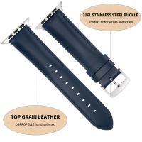 China Brown Leather Watch Band for Apple Watch SE 3 2 Series 11 10 9 8 ultra 3 2 42mm 45mm 46mm Full Grain Replacement Strap for Women for sale