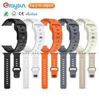 China Eraysun FKM Rubber I Watch Strap 42/44/45/49mm Compatible With Ultra/10/9/8 Sport Soft Silicone Waterproof for Apple Watch Band for sale