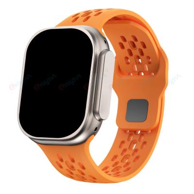 China Eraysun Soft Adjustable Breathable Rubber Smartwatch Band for Watch Ultra 2 1 42/44/45/49mm Series 8/9/10 Fashion Straps for sale