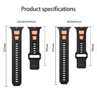 China FKM Rubber Watch Strap Ultra 1 2 3 42/44/45/49mm Fluoroelastomer Silicone Sport I Watch Straps 8/9/10/11 for Apple Watch Bands for sale