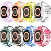 China Ice Cube Sports Watch Band TPU Integrated Watch Strap Clear Transparent Strap Band for Apple Watch Series 8 Ultra 49mm for sale