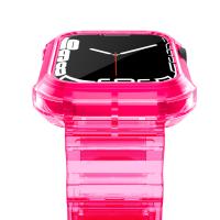 China Integrated Sport Clear Band + Case for Apple Watch Series 7 45mm Transparent Silicone Strap for Iwatch 7 Iwatch7 45mm 41mm Cover for sale