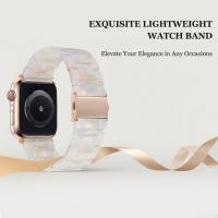 China Tortoise Shell Resin Watch Band for Apple Watch Series 11 10 9 8 7 6 38mm 42mm Lightweight Warm Touch Strap for Women for sale