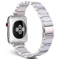 China Stainless Steel Ceramic Watch Strap for Apple Watch Band Series 7 6 5 4 3 2 1iWatch 38 40 42 44mm Crossing Style Wrist Bracelet for sale