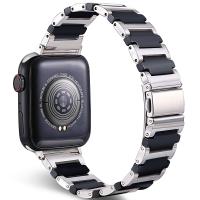 China Stainless Steel Ceramic Watch Strap for Apple Watch Band Series 7 6 5 4 3 2 1iWatch 38 40 42 44mm Crossing Style Wrist Bracelet for sale
