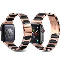 China Stainless Steel Ceramic Watch Strap for Apple Watch Band Series 7 6 5 4 3 2 1iWatch 38 40 42 44mm Crossing Style Wrist Bracelet for sale