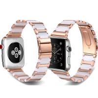 China Stainless Steel Ceramic Watch Strap for Apple Watch Band Series 7 6 5 4 3 2 1iWatch 38 40 42 44mm Crossing Style Wrist Bracelet for sale