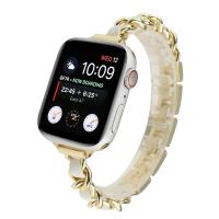 China For Apple Watch Women Girls Stainless Steel  Slim Leather Watch Strap Double Circle Bracelet Replacement for sale