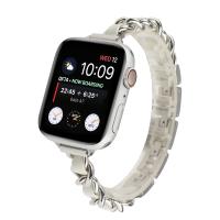 China For Apple Watch Women Girls Stainless Steel  Slim Leather Watch Strap Double Circle Bracelet Replacement for sale