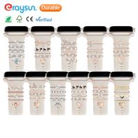 China Eraysun Decoration Universal for Apple Watch Band Diamond Jewelry Charms Silicone Bracelet I Watch Strap for sale