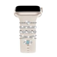 China Eraysun Decoration Universal for Apple Watch Band Diamond Jewelry Charms Silicone Bracelet I Watch Strap for sale