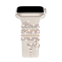 China Eraysun Decoration Universal for Apple Watch Band Diamond Jewelry Charms Silicone Bracelet I Watch Strap for sale