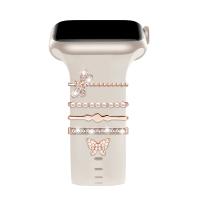 China Eraysun Decoration Universal for Apple Watch Band Diamond Jewelry Charms Silicone Bracelet I Watch Strap for sale