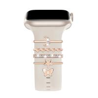 China Eraysun Decoration Universal for Apple Watch Band Diamond Jewelry Charms Silicone Bracelet I Watch Strap for sale