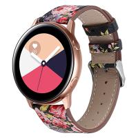 China Eraysun 20mm Universal Leather Strap Round Tail Watch Band for Samsung Galaxy Active for sale