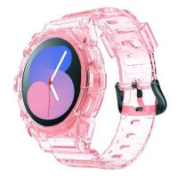 China Luxury Transparent Strap + Case for for Watch 5 4 40mm 44mm TPU + Stainless Steel Sport Band Soft Bracelet Watchband for sale