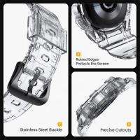 China Luxury Transparent Strap + Case for for Watch 5 4 40mm 44mm TPU + Stainless Steel Sport Band Soft Bracelet Watchband for sale