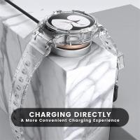 China Luxury Transparent Strap + Case for for Watch 5 4 40mm 44mm TPU + Stainless Steel Sport Band Soft Bracelet Watchband for sale