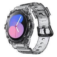 China Luxury Transparent Strap + Case for for Watch 5 4 40mm 44mm TPU + Stainless Steel Sport Band Soft Bracelet Watchband for sale