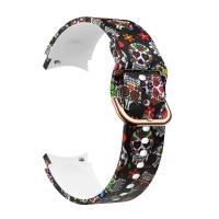 China Protruding Head Style Watch Strap for Samsung Galaxy Watch 4 40mm 44mm Printing Silicone Watch Band for sale