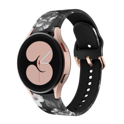 China Protruding Head Style Watch Strap for Samsung Galaxy Watch 4 40mm 44mm Printing Silicone Watch Band for sale