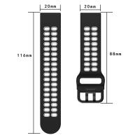 China Eraysun 20mm 22mm Double-breasted Silicone Band Strap for Samsung Active 2 Galaxy Watch Dual Color Watch Band for sale