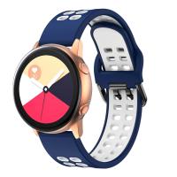 China Eraysun 20mm 22mm Double-breasted Silicone Band Strap for Samsung Active 2 Galaxy Watch Dual Color Watch Band for sale