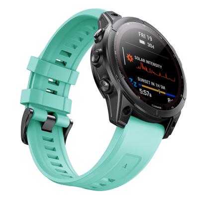 China Eraysun 20mm 22mm 26mm High Quality Outdoor Sport Quick Release Silicone Strap for Garmin Fenix 7 7S 7X 6S 5plus 6 Pro for sale