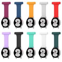 China Eraysun Luxury 20mm 22mm for for Watch 4 & Active 2 Silicone Watch Band Nurse Strap Brooch for sale